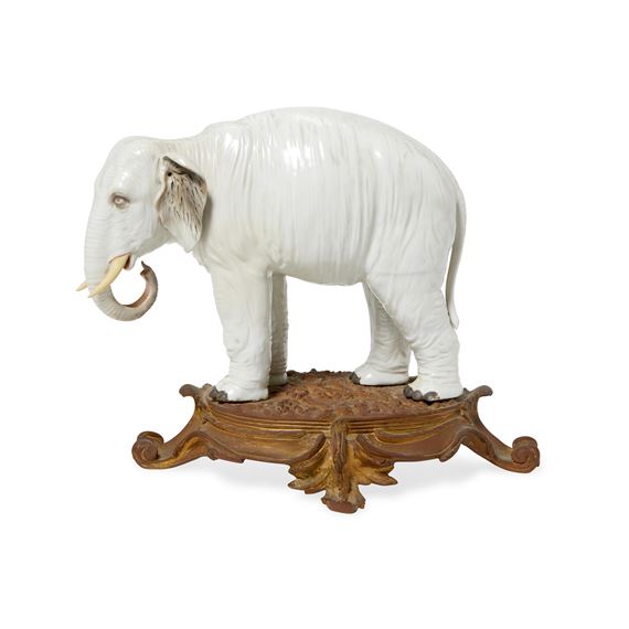German School, 19th Century | A GERMAN PORCELAIN FIGURE OF AN ELEPHANT ...