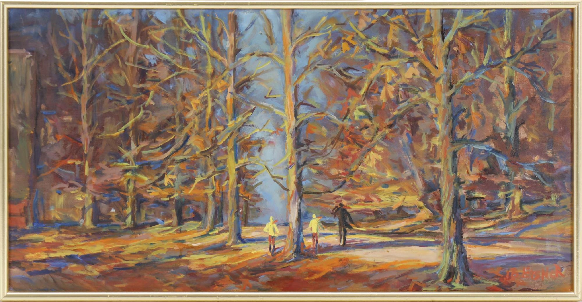 Ib Eisner | Efterårsskov med figurer | MutualArt