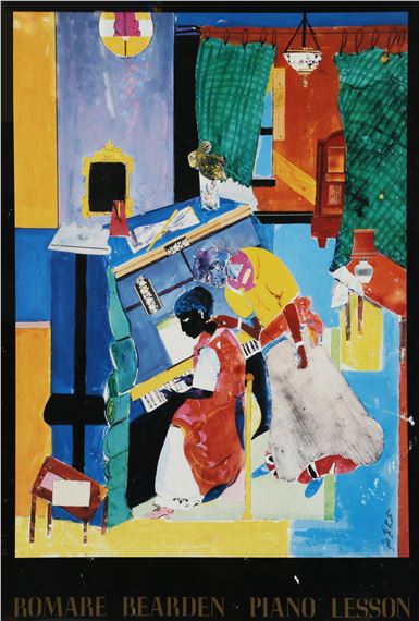 Romare Bearden | THE PIANO LESSON (HOMAGE TO MARY LOU) (1983) | MutualArt
