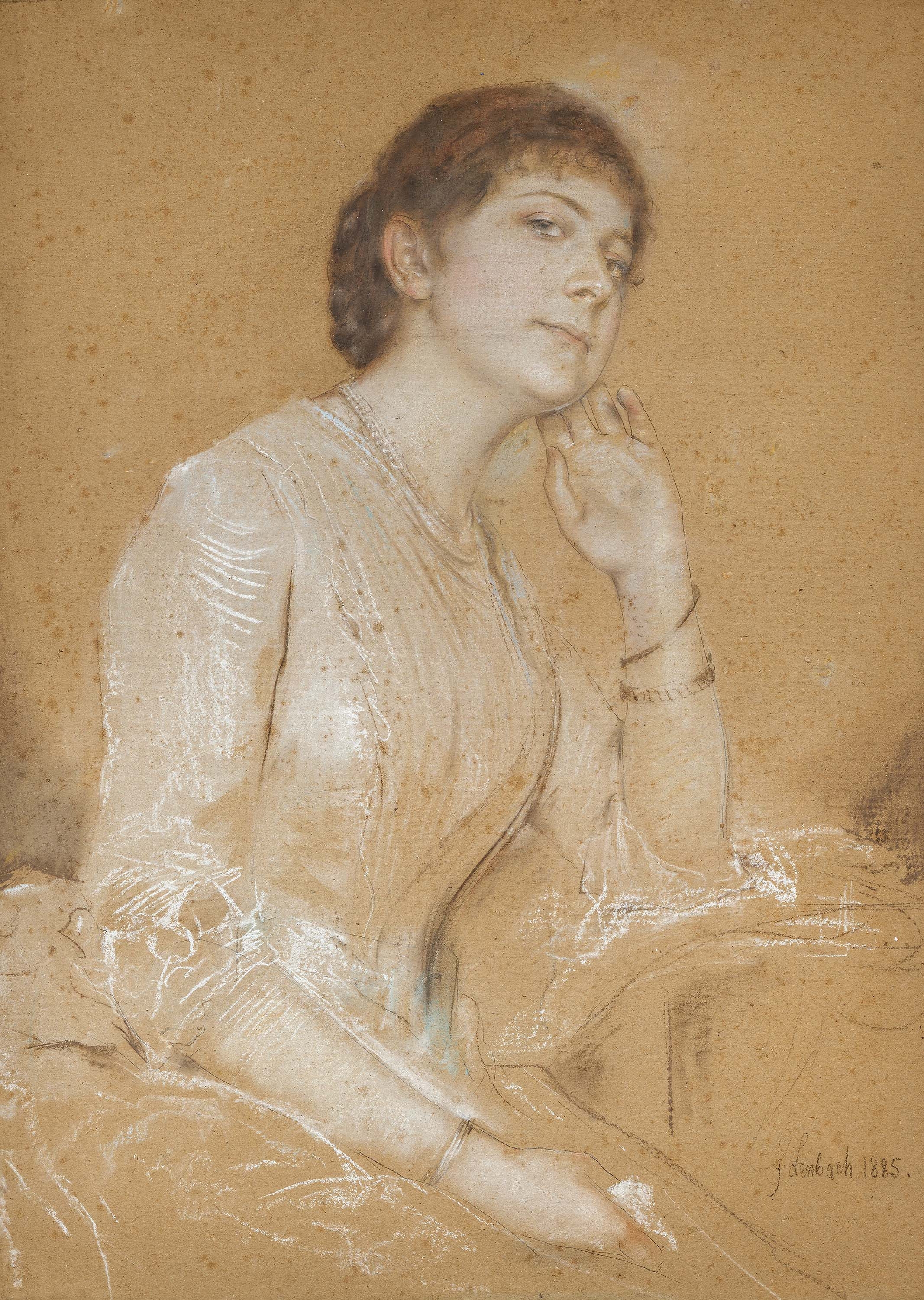 Franz Seraph von Lenbach | Portrait of a Distinguished Young Lady in an ...