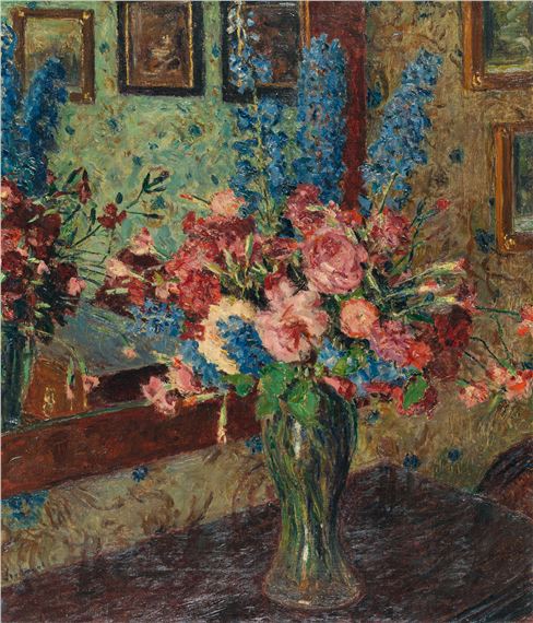 Max Arthur Stremel | “Blumenstrauß vor Spiegel (Interieur Schloß ...