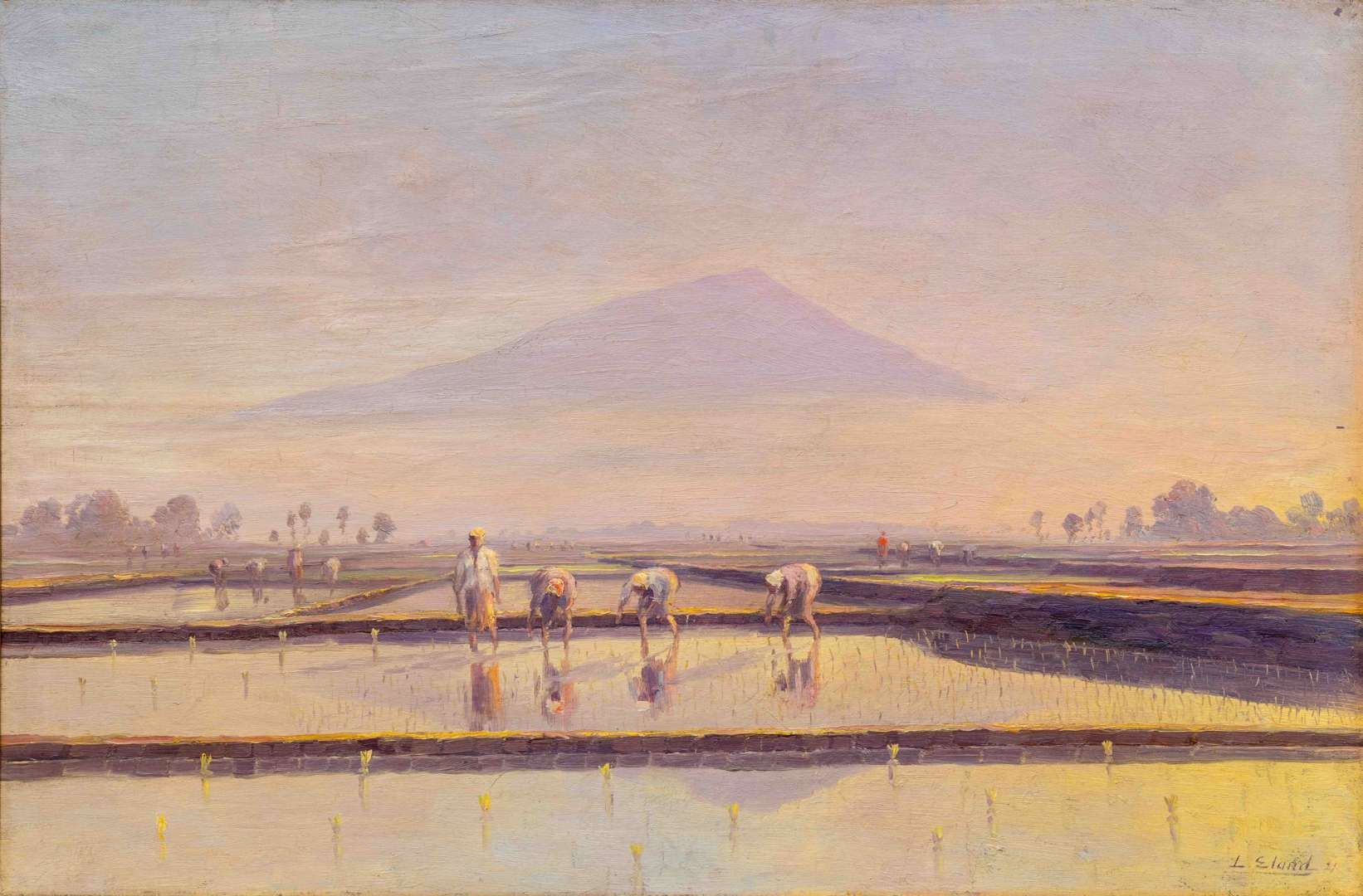 Leonardus Joseph Eland | Rice planters on the sawah (1921) | MutualArt