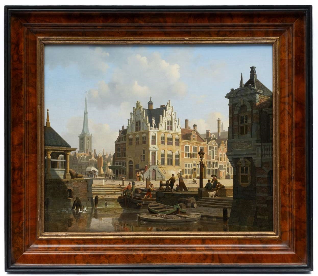 Jan Hendrik Verheijen | A sunny Dutch cityscape with many figures at ...