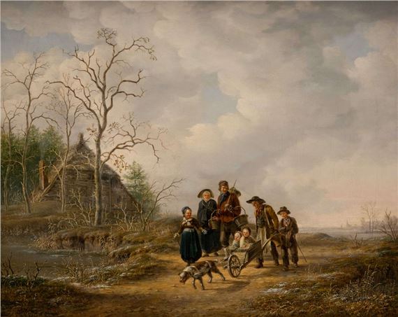 Gerrit Hendrik Gobell | A peasant family with two children in a ...