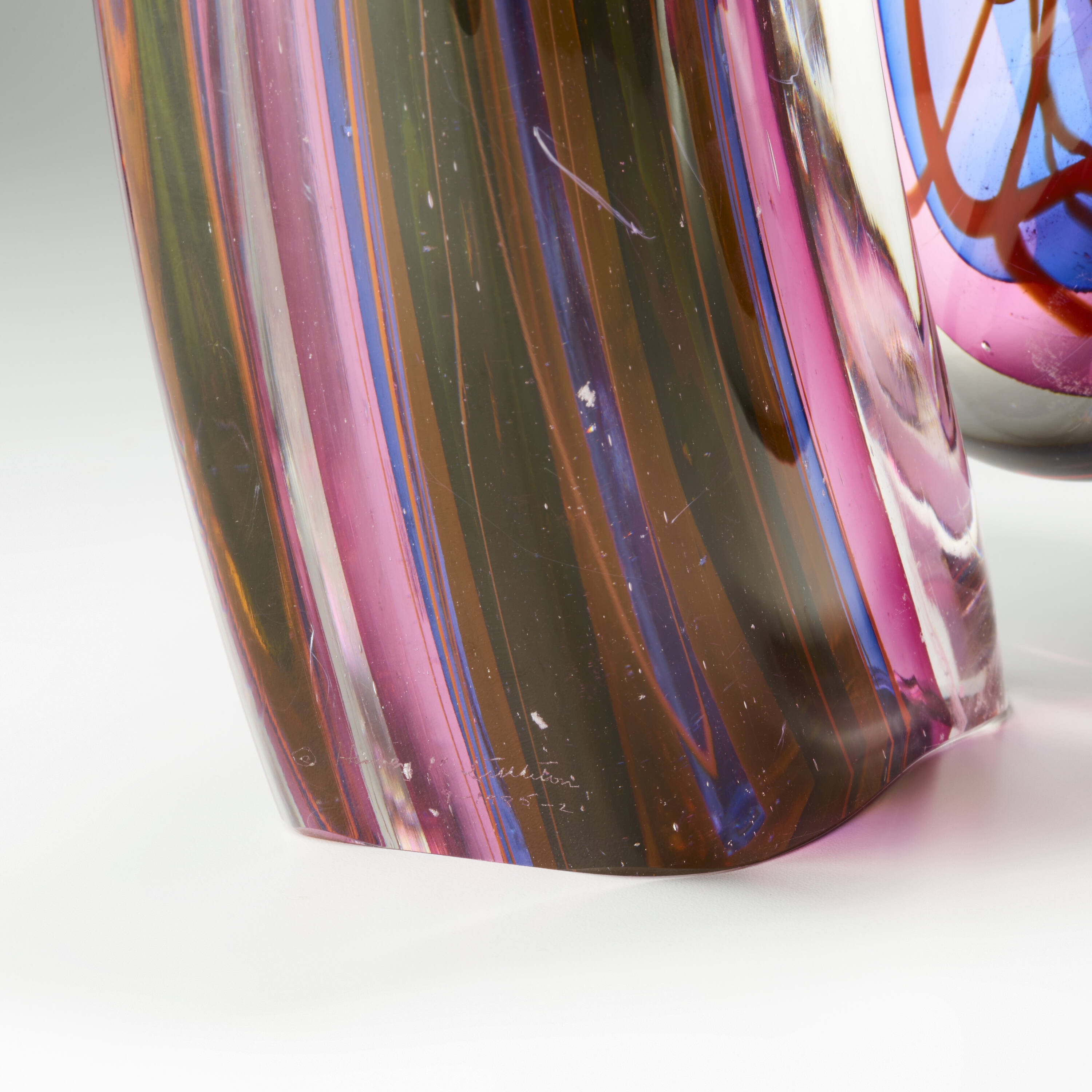 Harvey Littleton | Ruby Sliced Descending Form (1985) | MutualArt