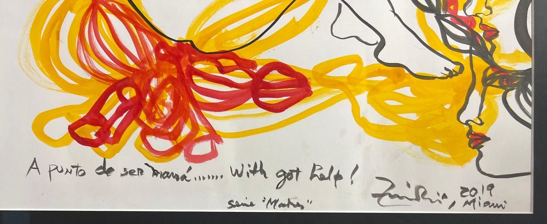 Zaida del Rio | Zaida DEL RIO (1954) Cuban art. Framed watercolor on ...