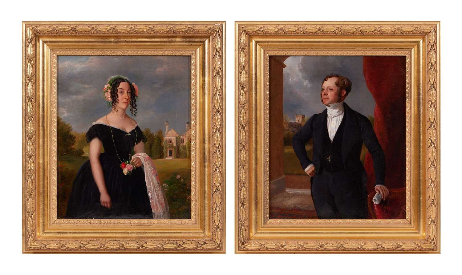 Ramsay Richard Reinagle | 1862): A PAIR OF PORTRAITS OF A HUSBAND AND ...