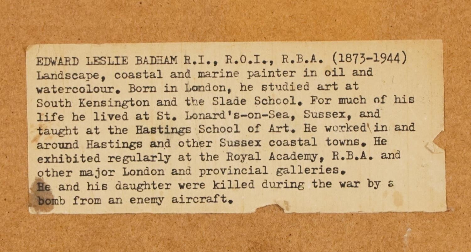 Edward Leslie Badham | Attributed to Edward Leslie Badham - Hastings ...