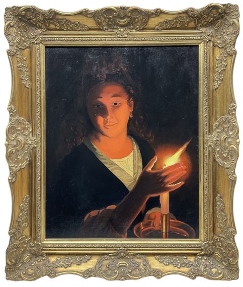 Godfried Schalcken | Young Girl with a Candle | MutualArt