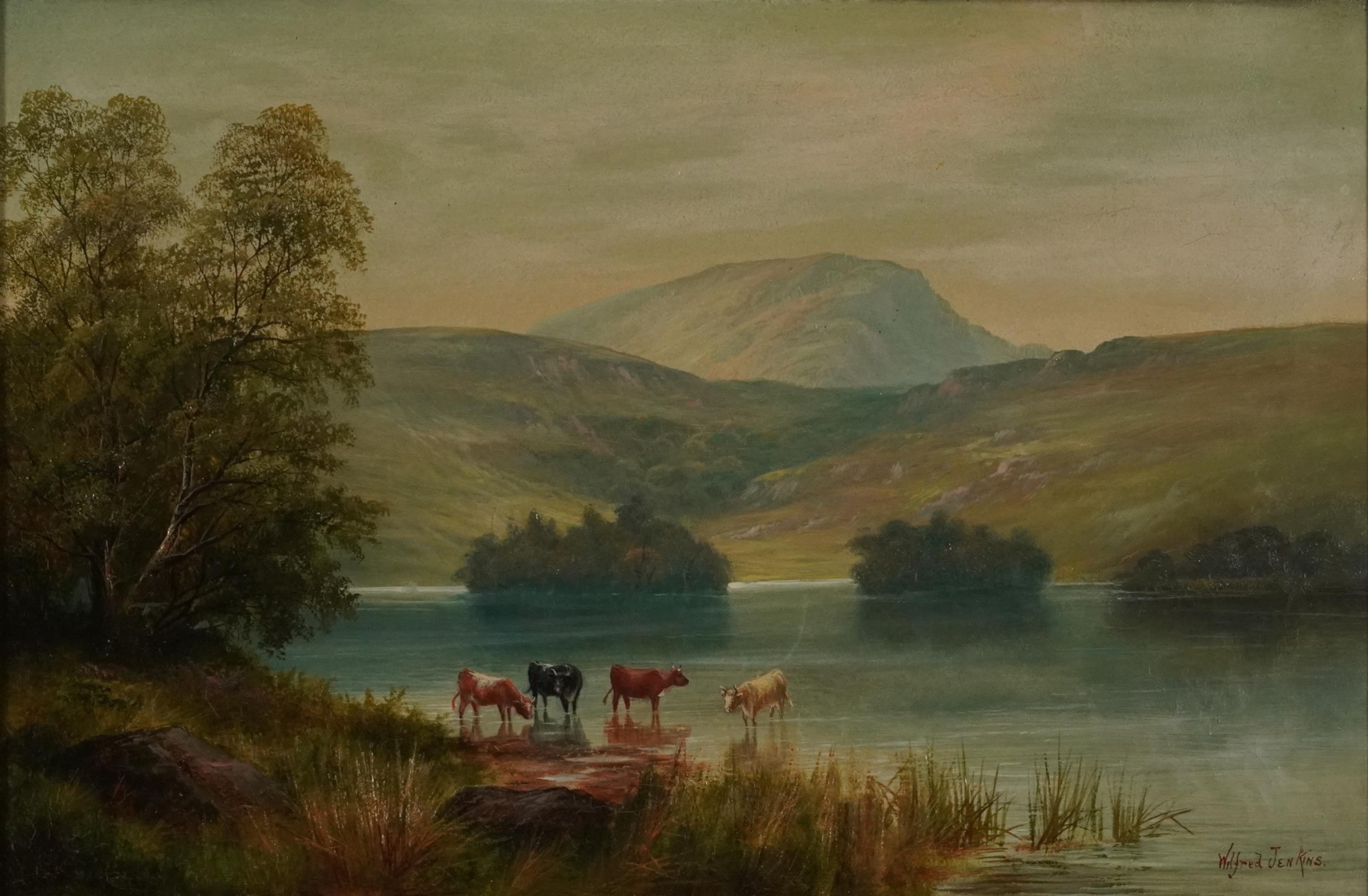 Wilfred Bosworth Jenkins | Wilfred Jenkins - Cattle in water (19th ...
