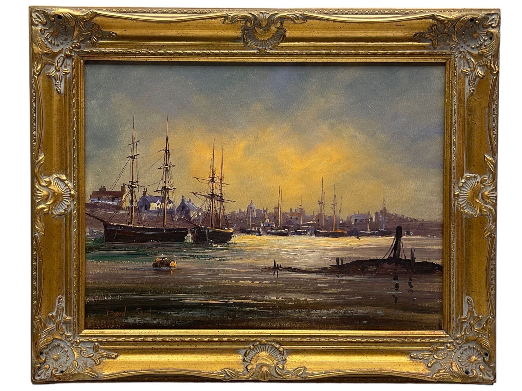 David Short | Estuary Scene with Fishing Vessels | MutualArt