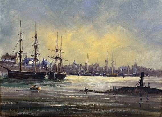 David Short | Estuary Scene with Fishing Vessels | MutualArt