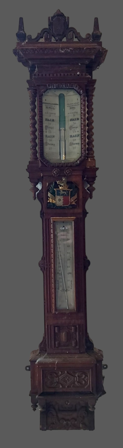 Negretti and Zambra | A Victorian oak barometer/thermometer by Negretti ...