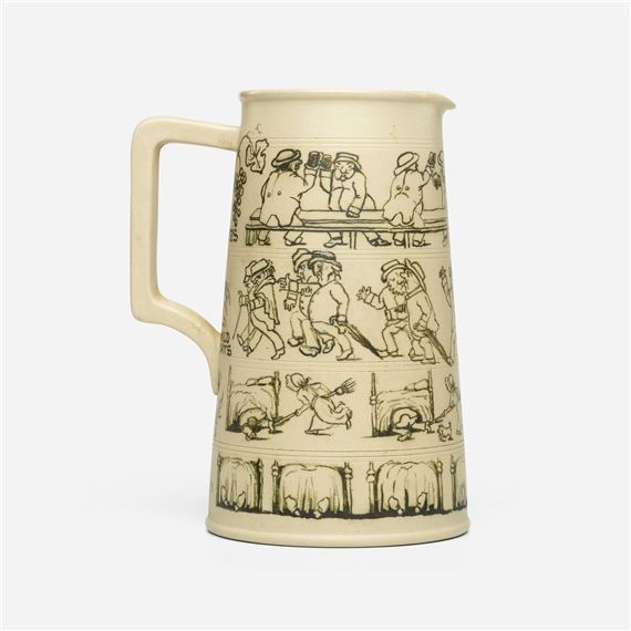 Edward Pope Cranch | Dull Finish tankard showing evils of life (1890 ...
