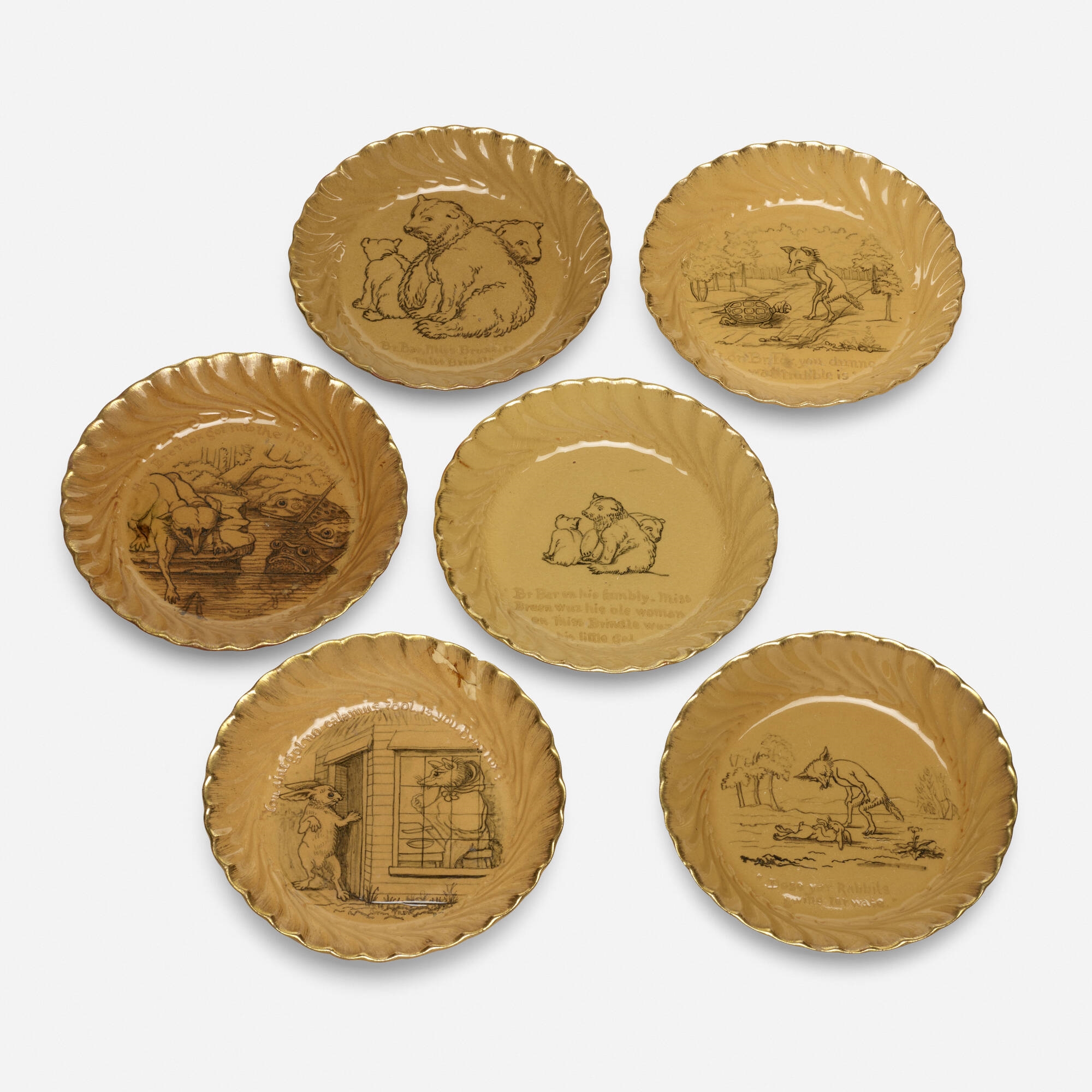 Edward Pope Cranch | Collection of six Uncle Remus coupe dishes (1884 ...