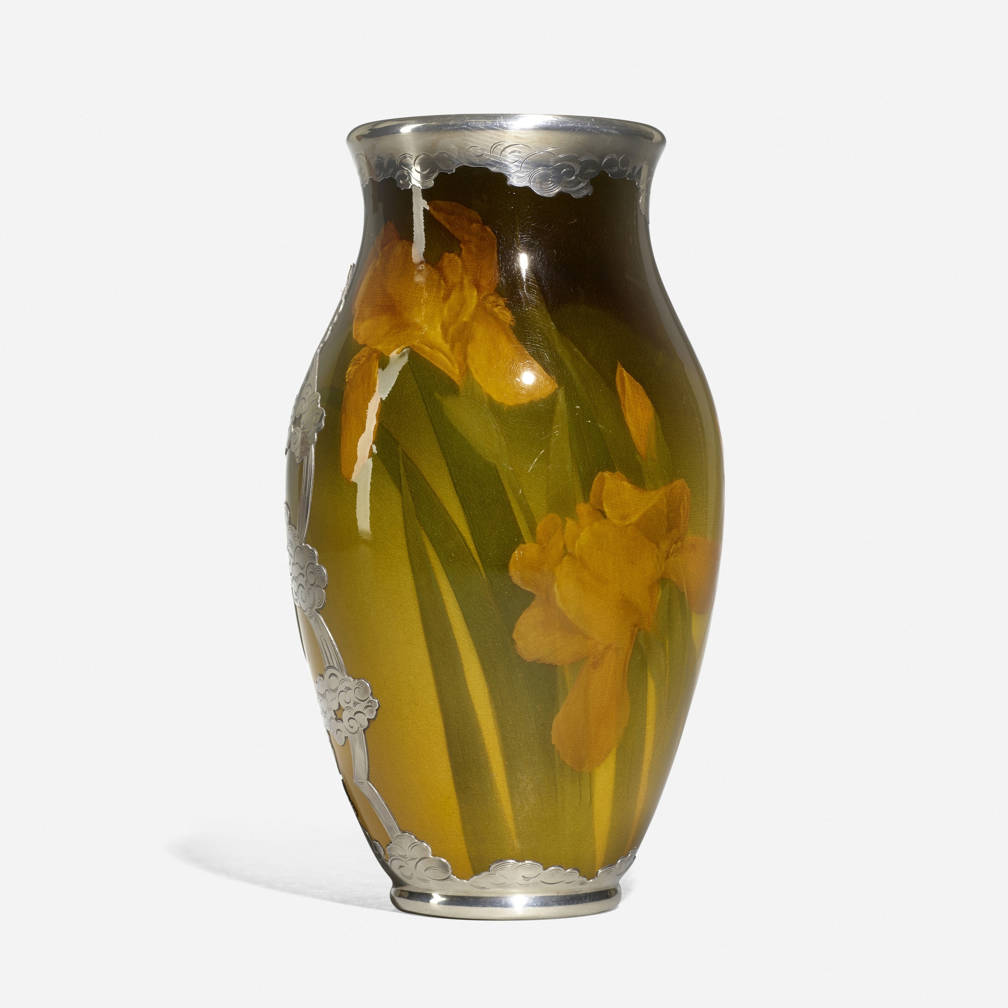 Anna Marie Valentien | Standard Glaze vase with irises and overlay ...