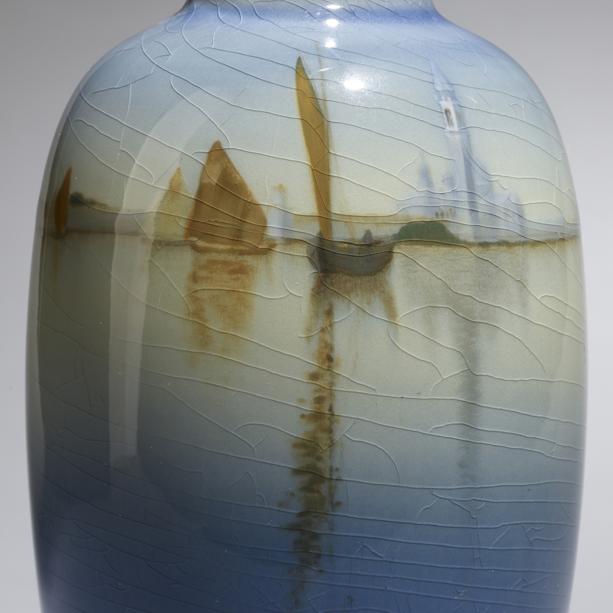 Carl Schmidt | Rare Iris Glaze marine scenic vase with Venice harbor ...