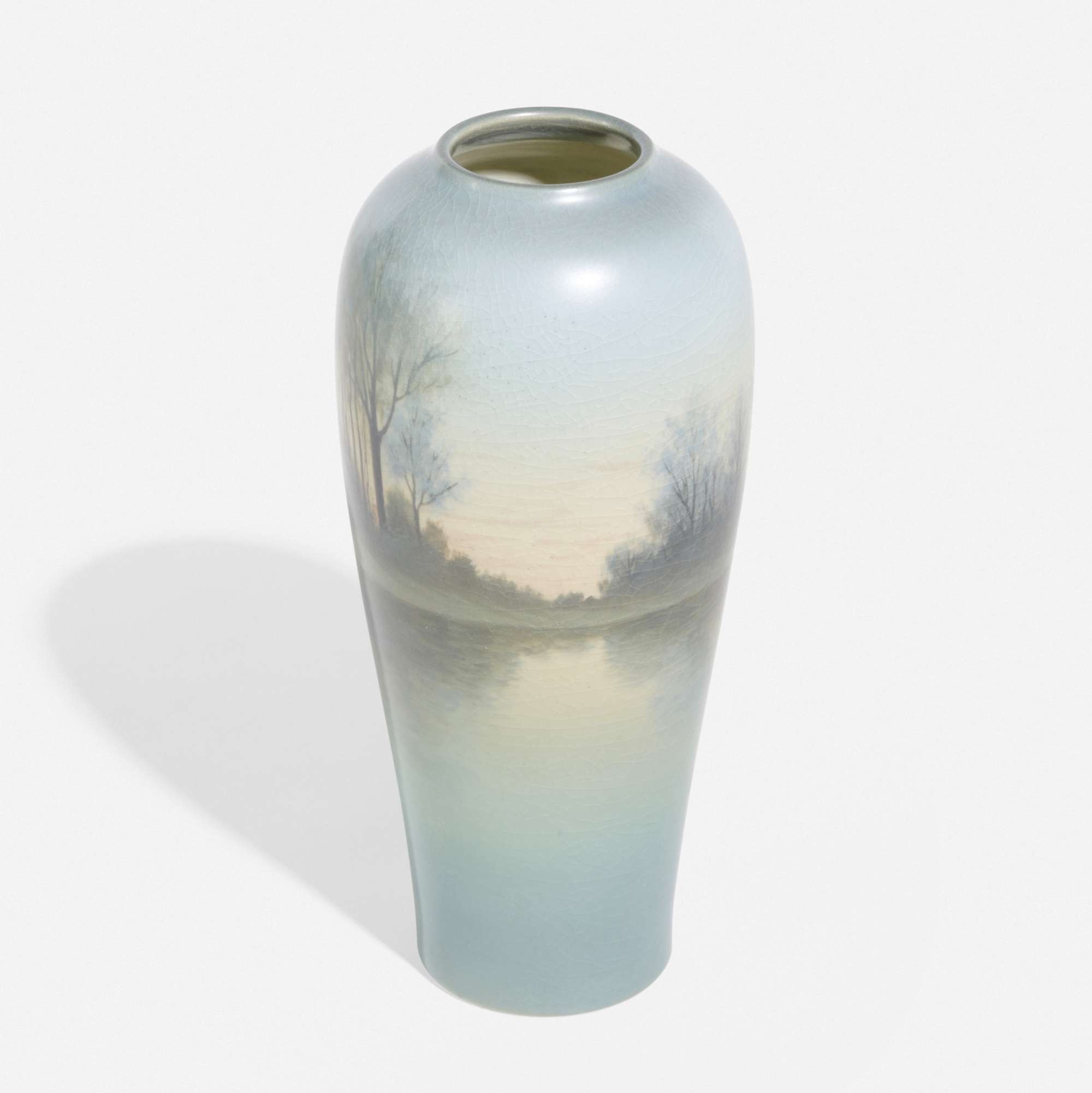 Charles Schmidt | Twilight scenic Vellum vase with dense forest and ...