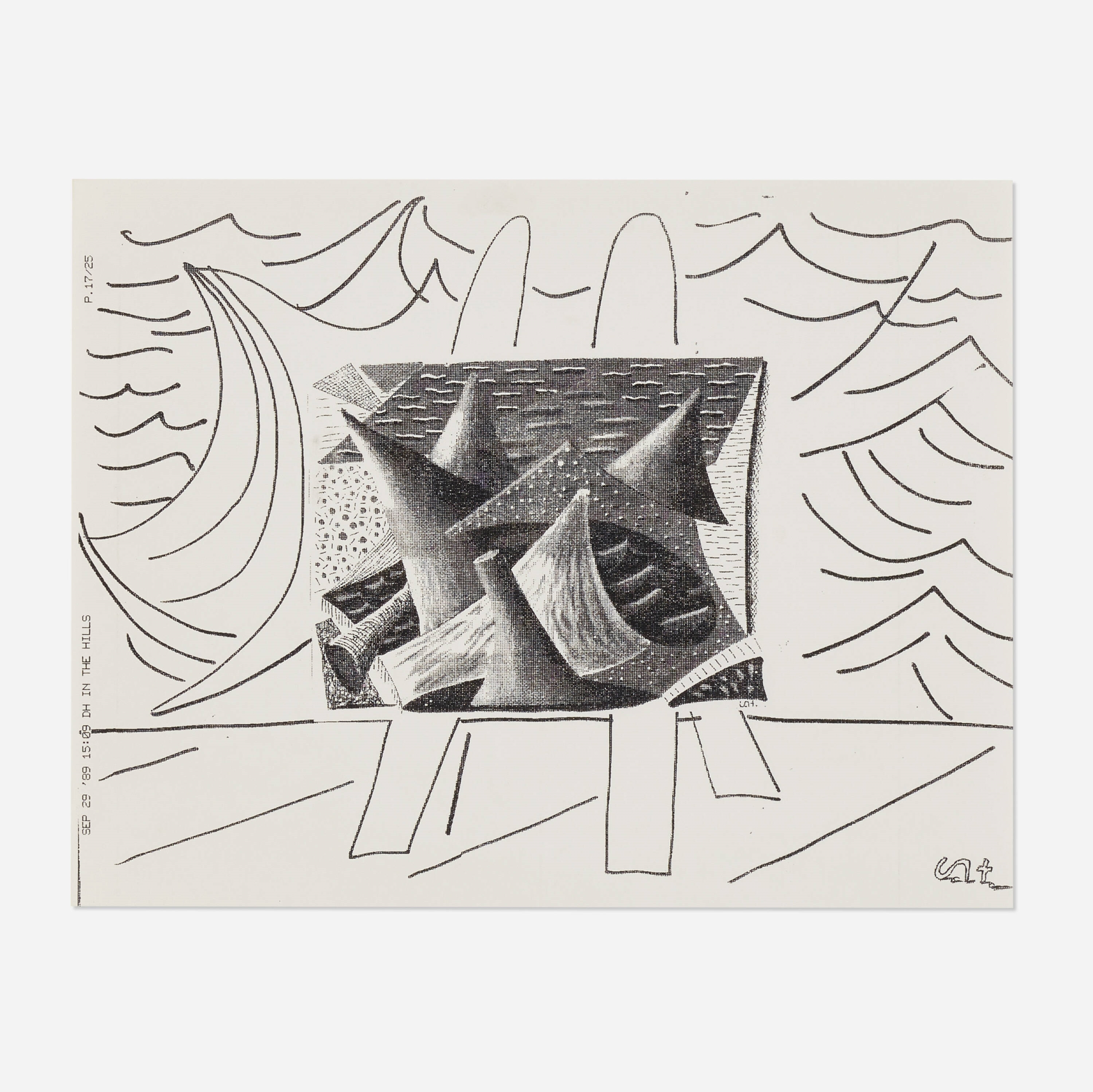 David Hockney | Conical Waves on Easel (1989) | MutualArt