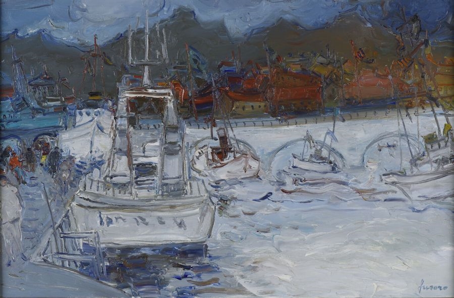 Jean Fusaro | Trawlers in Saint-Jean-de-Luz. | MutualArt