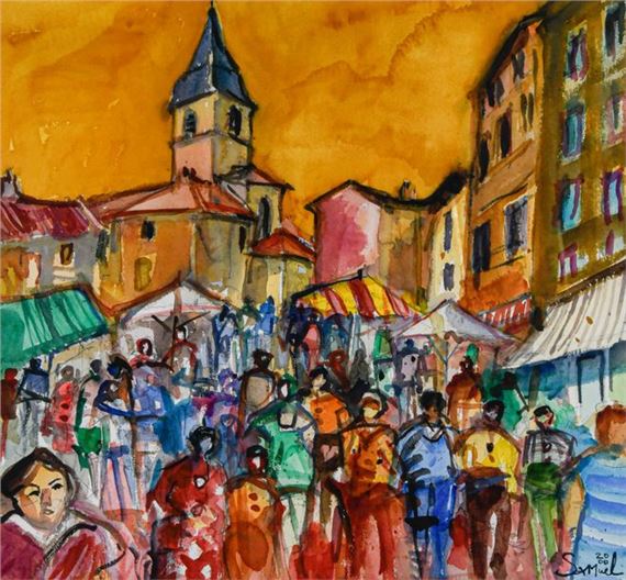 Gilles Samuel | Le marché du village (2000) | MutualArt