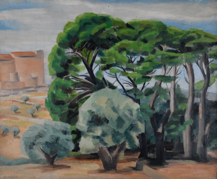 Alice Kohn | Paysage du Midi aux pins parasols | MutualArt