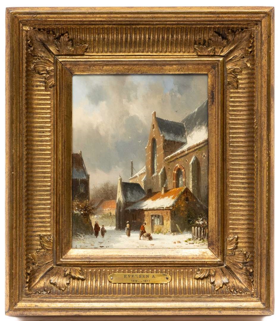 Adrianus Eversen | A Dutch village in winter (2010) | MutualArt