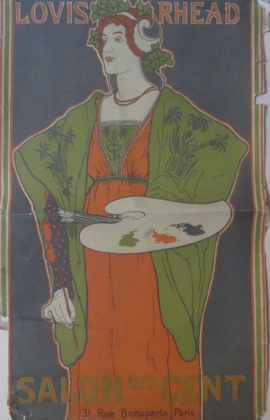 Louis Rhead | Edwardian Lady in a Bed of Tulips | MutualArt