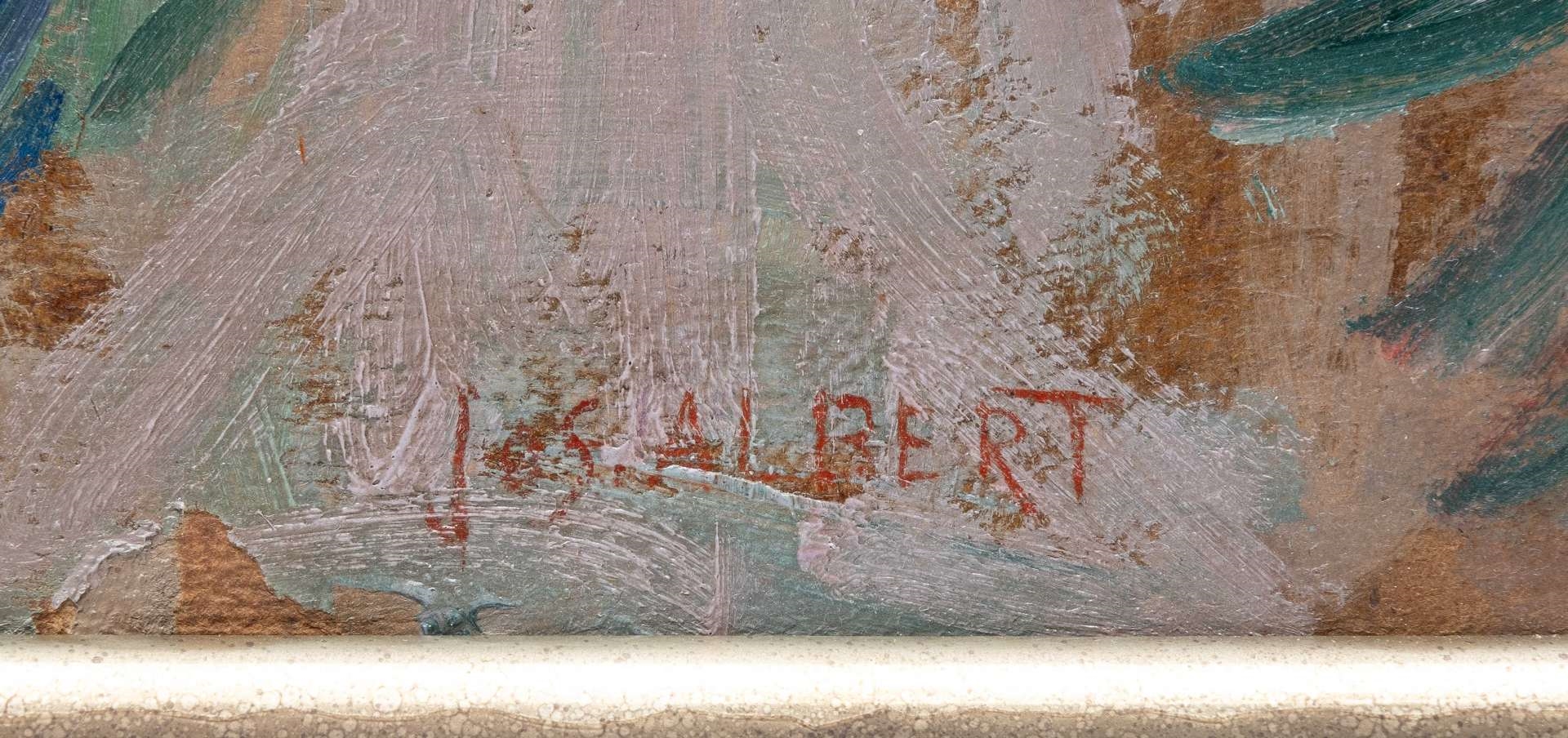 Jos Albert | A colourful still life with apples on a platter | MutualArt