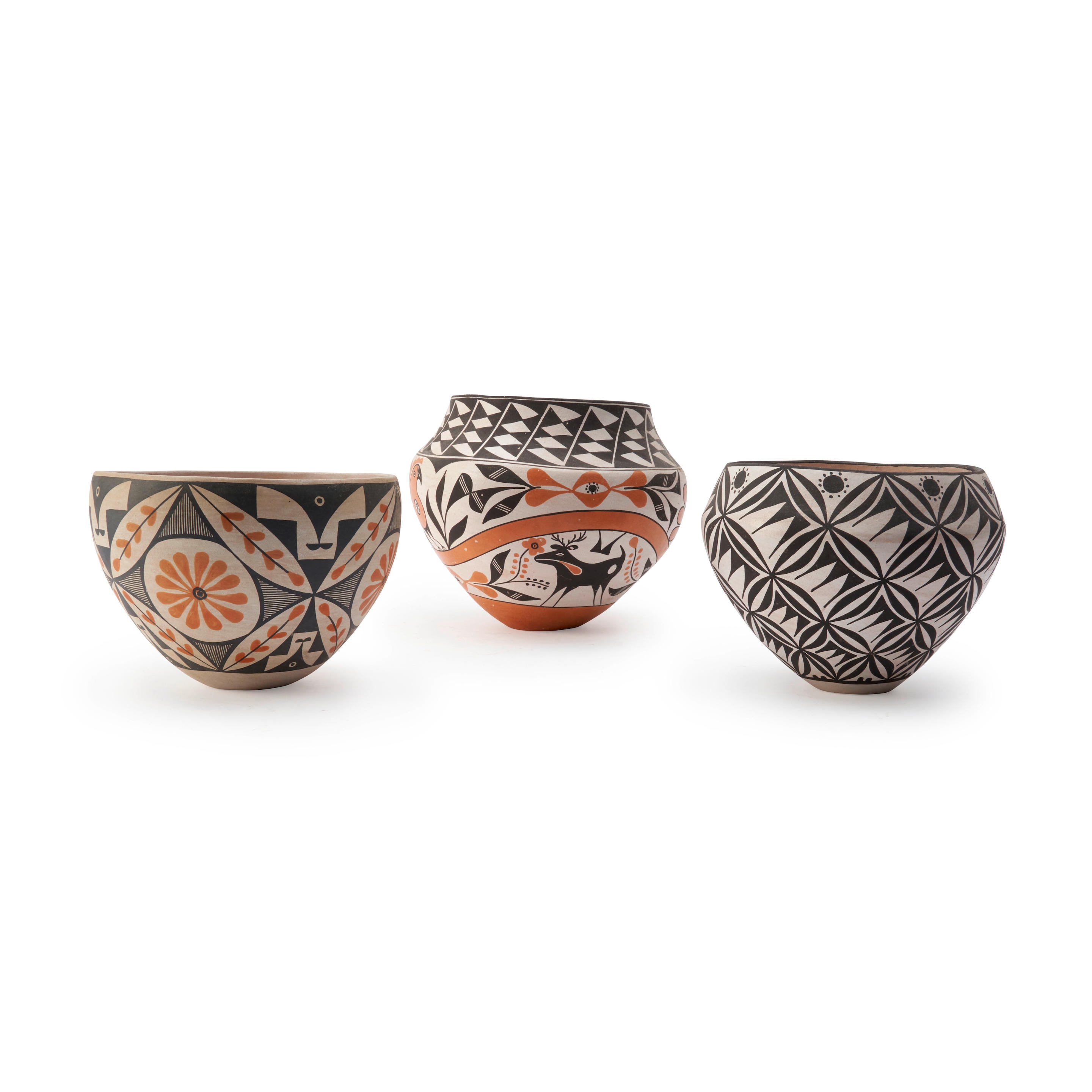 Sarah Garcia | Three Sarah Garcia polychrome jars | MutualArt