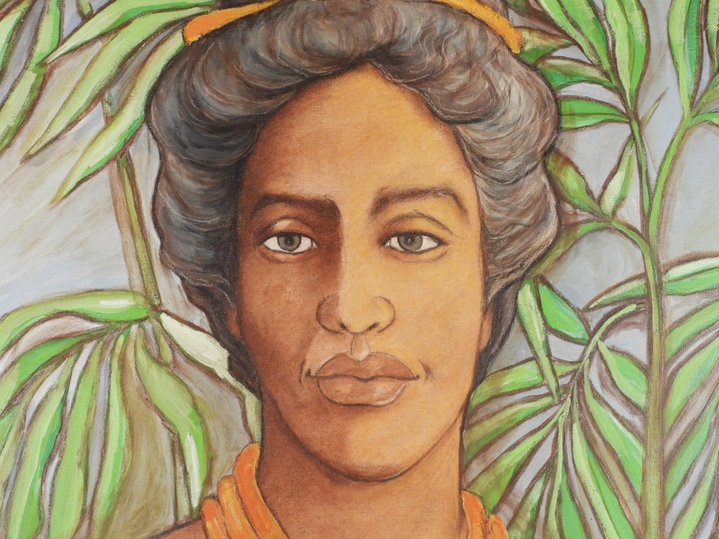 Allen Akina | Allen Akina Portrait of a Hawaiian Woman Painting | MutualArt