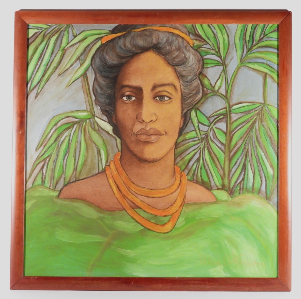 Allen Akina | Allen Akina Portrait of a Hawaiian Woman Painting | MutualArt