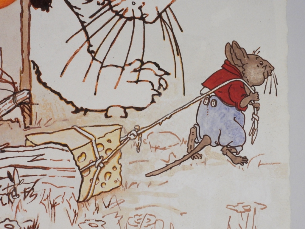 Mary Snowden | Mary Snowden Cat & Mouse WC Illustration Painting (1940 ...