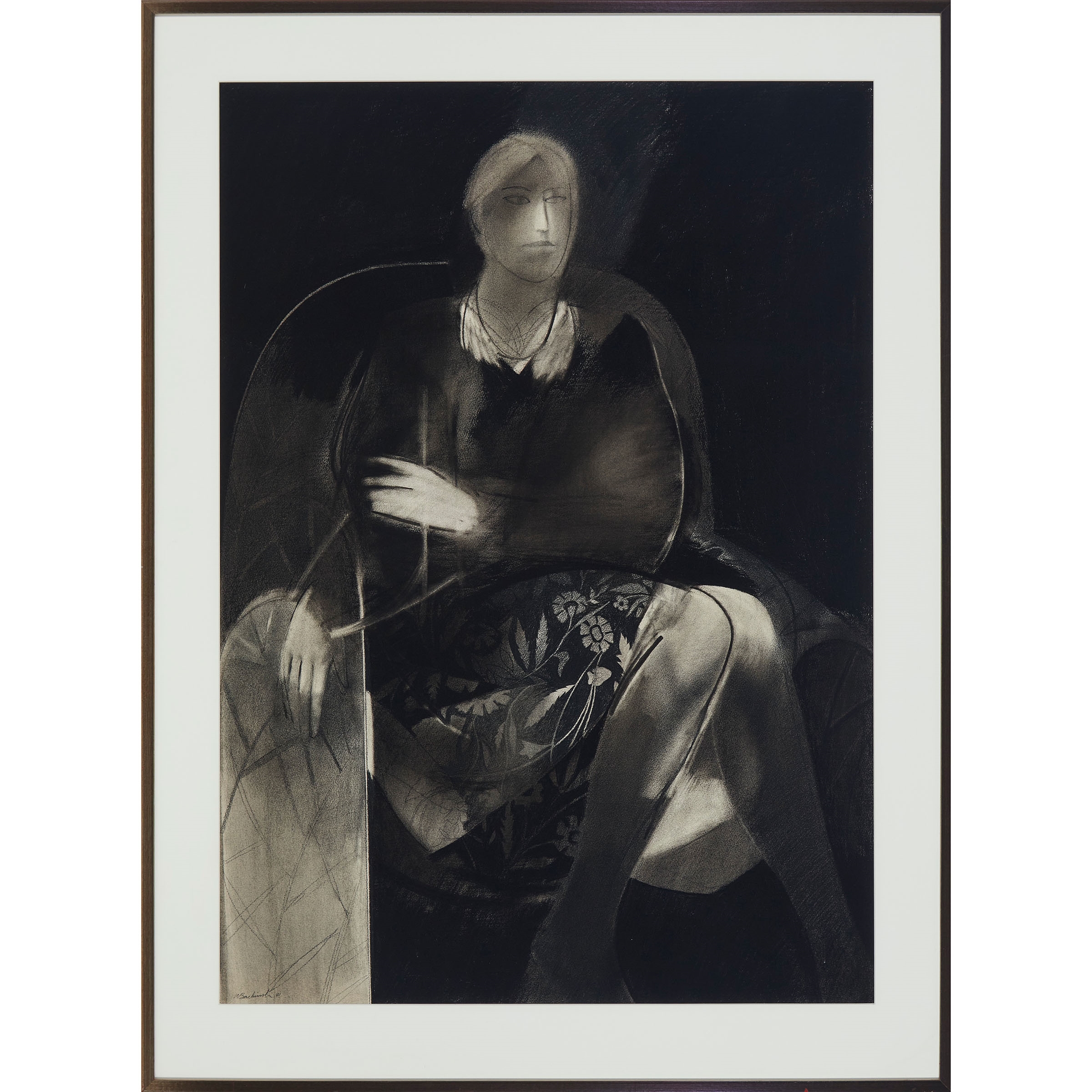 Walter Bachinski | SEATED WOMAN WITH LIBERTY SKIRT | MutualArt