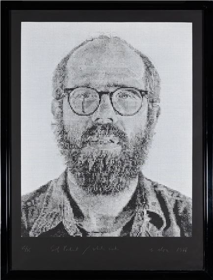 Chuck Close | SELF PORTRAIT / WHITE INK (1978) | MutualArt
