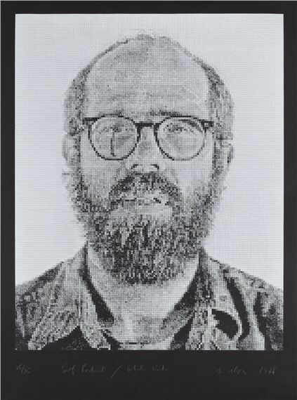 Chuck Close | SELF PORTRAIT / WHITE INK (1978) | MutualArt