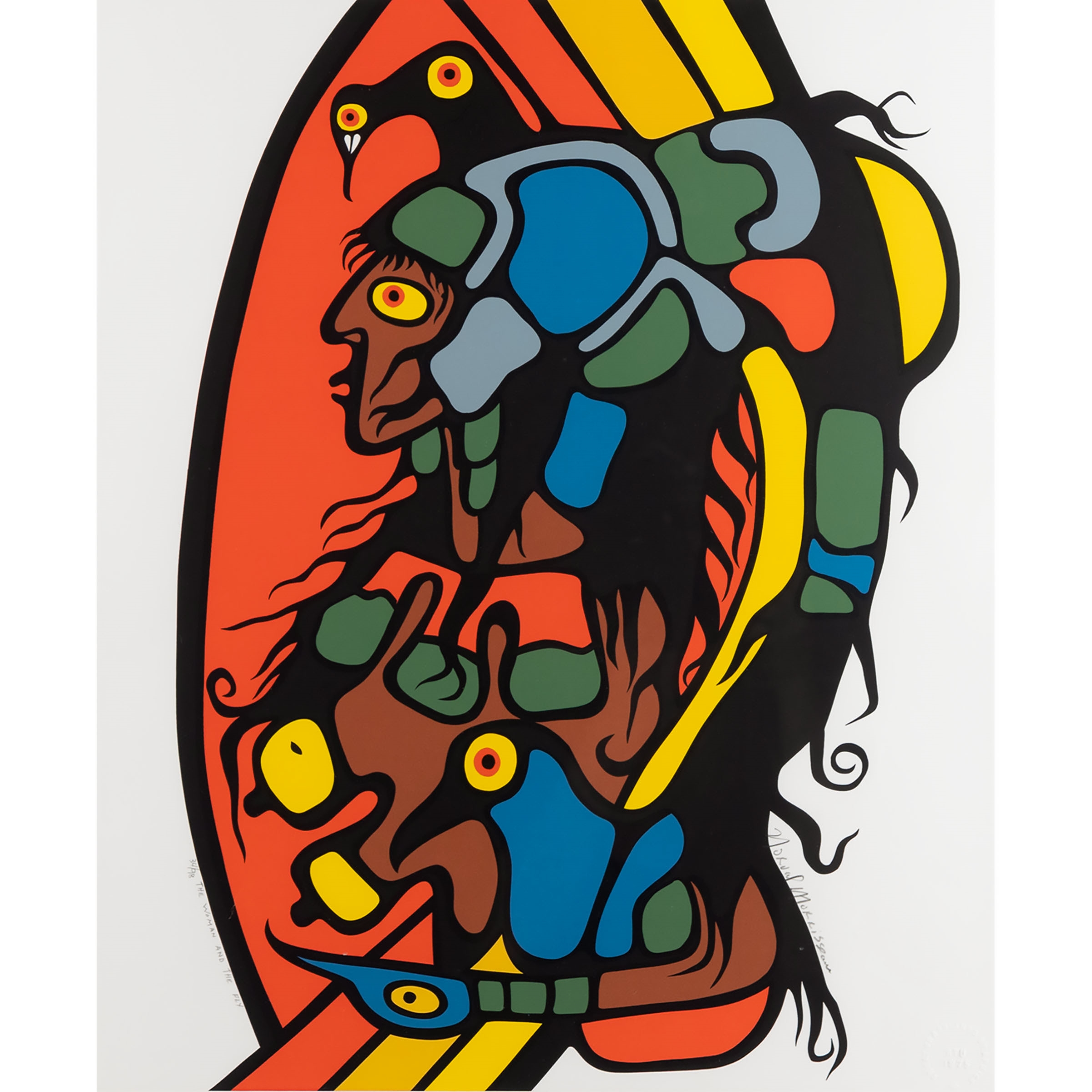 Norval Morrisseau | THE WOMAN AND THE FLY | MutualArt