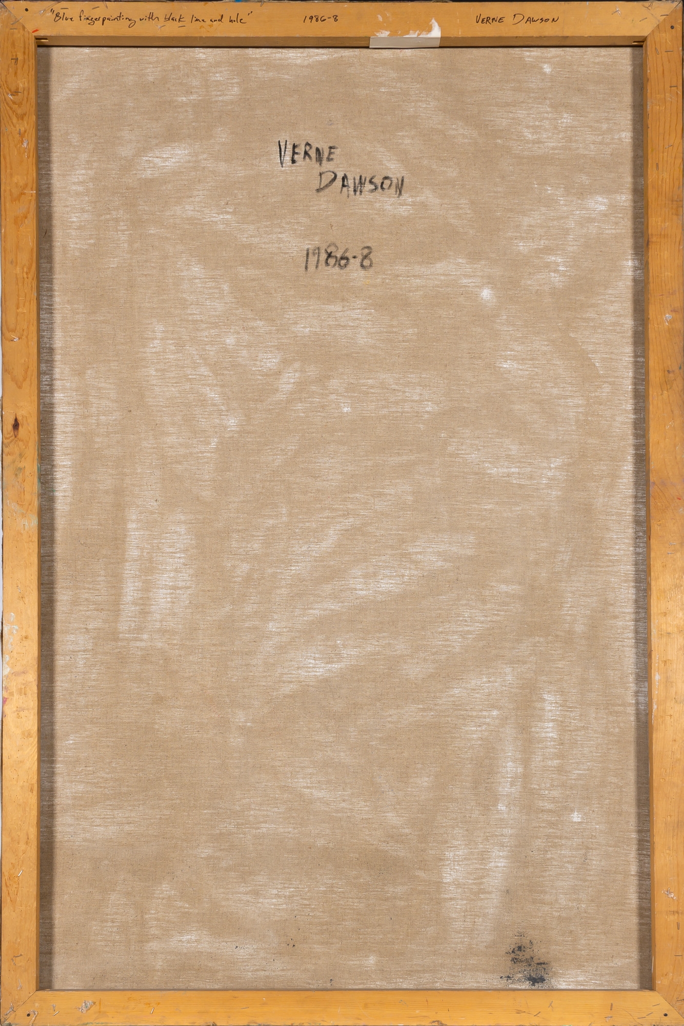 Verne Dawson | Blue Finger Painting with Black Line and Hole, 1986-8 ...