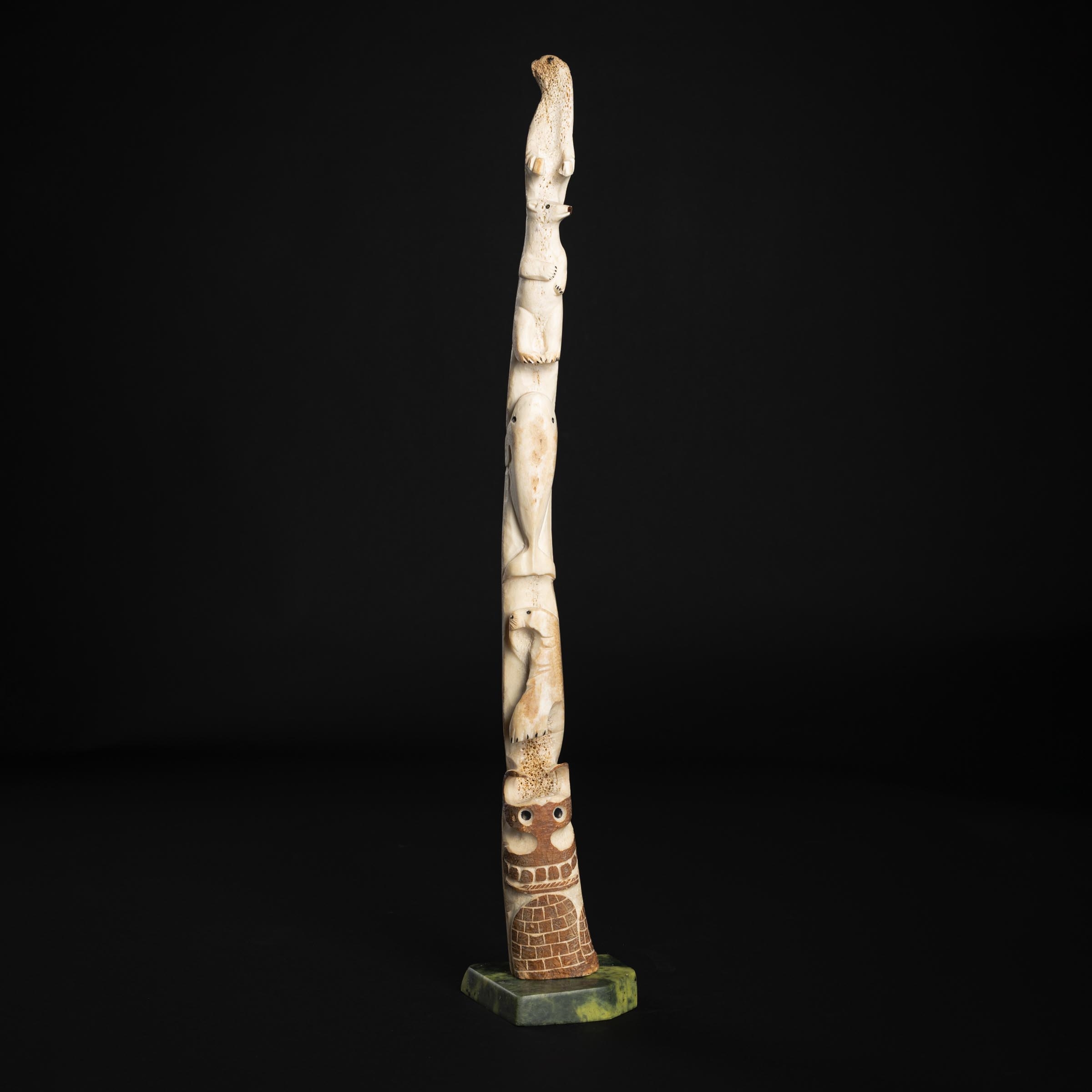 Osuitok Ipeelee | CARVED OOSIK WITH ANIMALS | MutualArt