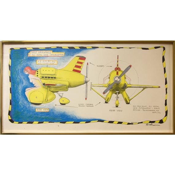 Don Bonham | FIRST DRAWINGS OF ALL METAL SKIN INTERCEPTOR | MutualArt