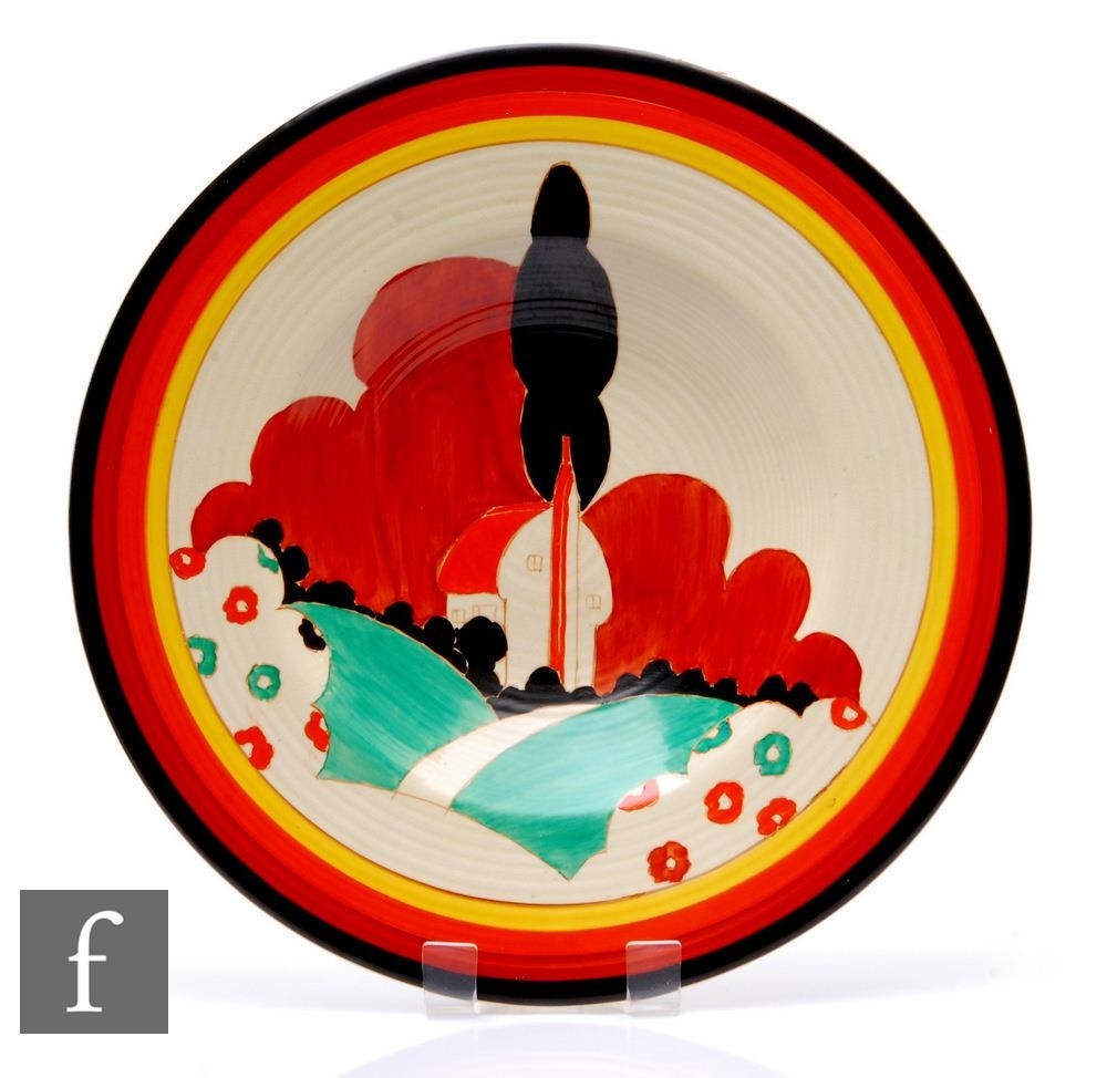 Clarice Cliff | Clarice Cliff - Farmhouse - A large 18 inch ribbed ...