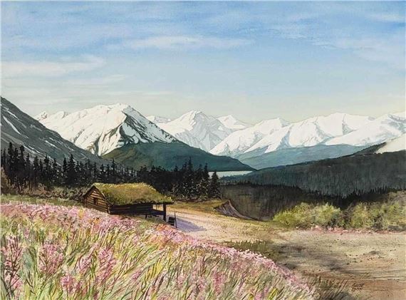 Charles Gause | Landscape of a Log Cabin LIVE IN 6d 23h 11min (Circa ...