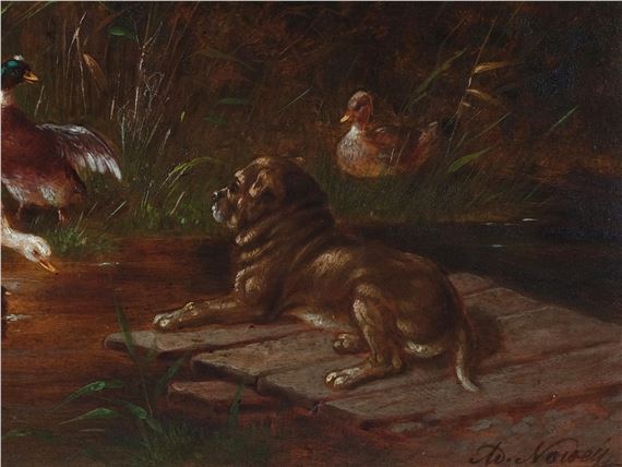 Adolf Nowey | The swimming lesson (1835) | MutualArt