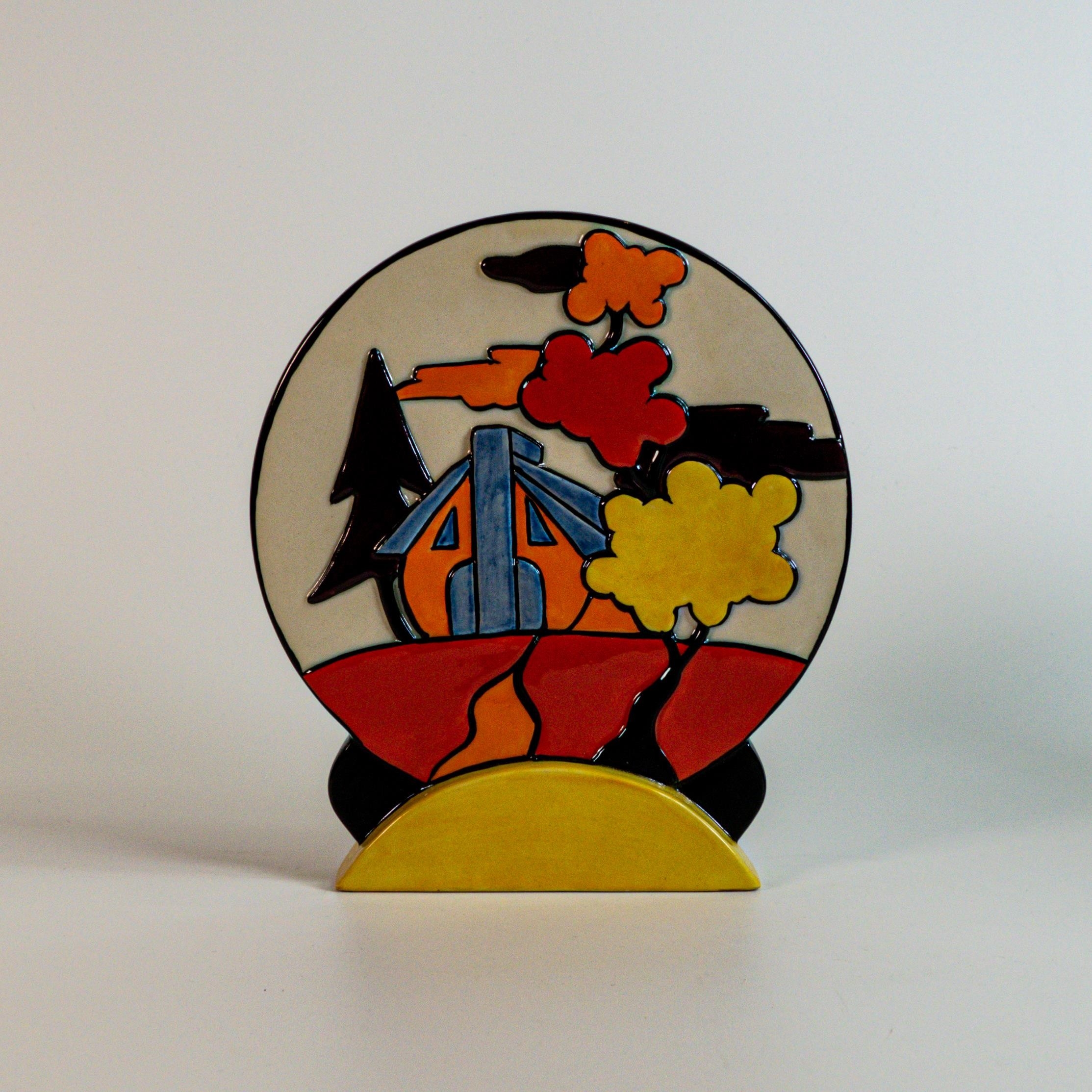 Lorna Bailey | Lorna Bailey Dimsdale Hall pattern plaque, Old Ellgreave backstamp, height 19cm ...