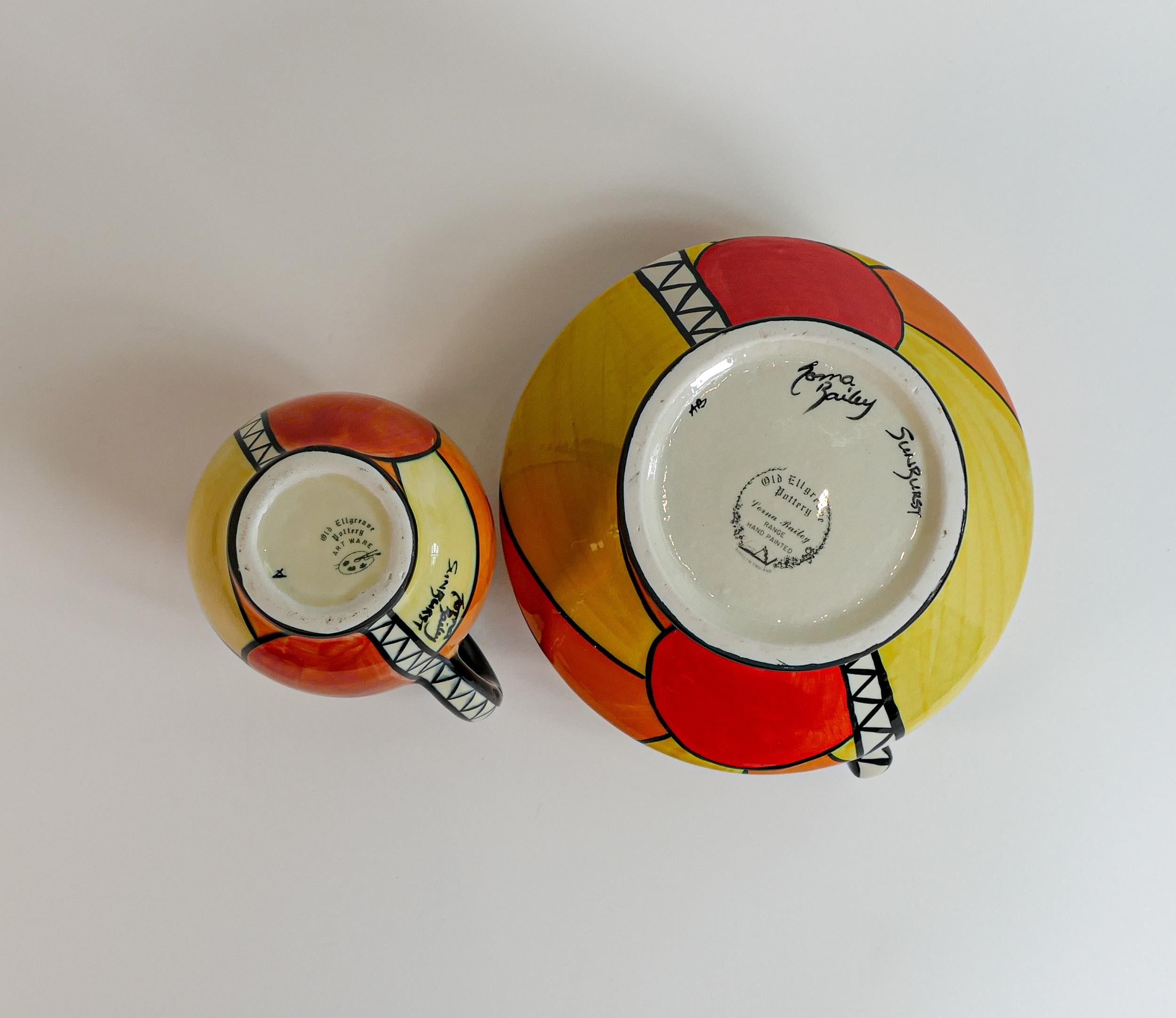 Lorna Bailey | Lorna Bailey large Sunburst pattern jugs, Old Ellgreave ...