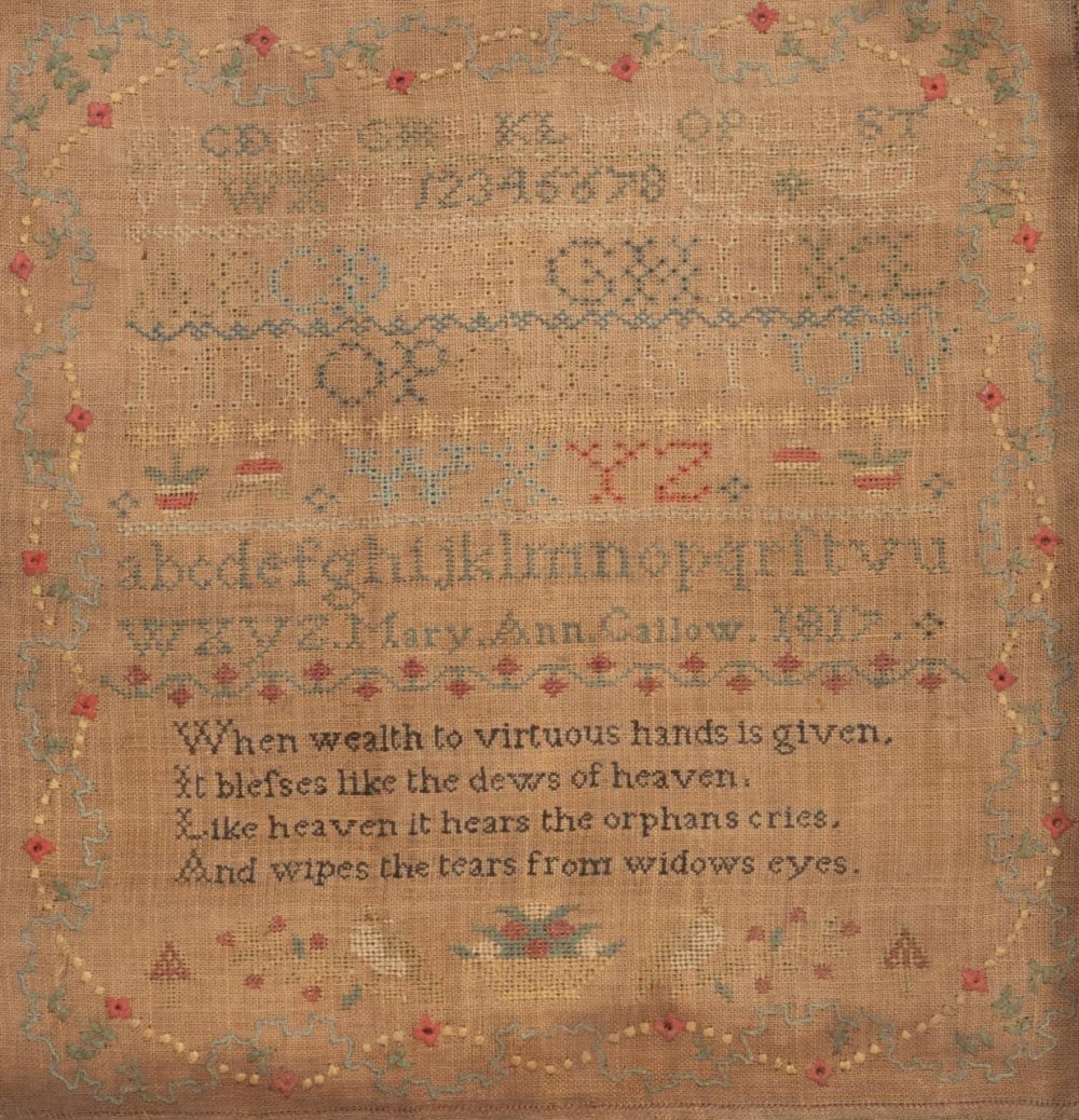 Mary Ann Callow | THREE EARLY TO MID 19TH CENTURY SAMPLERS, FRAMED ...