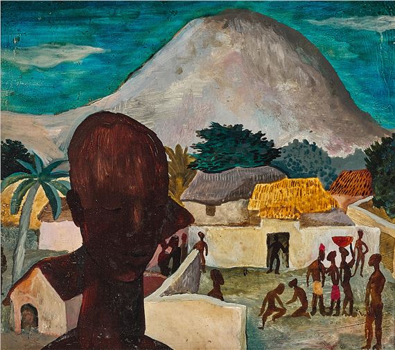 Donald Friend | Native Village (Circa 1950) | MutualArt