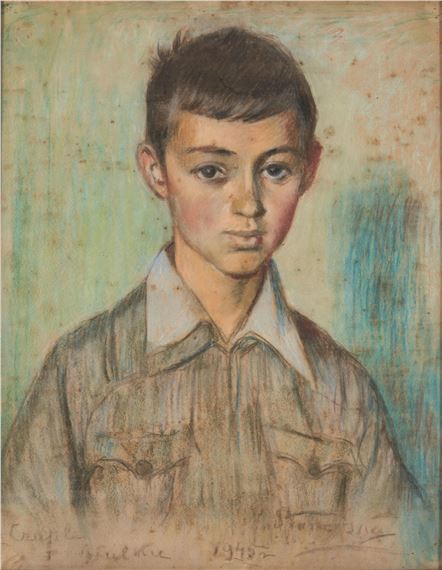 Stanislaw Ignacy Witkiewicz | Portrait of a Boy, 1945 (1945) | MutualArt