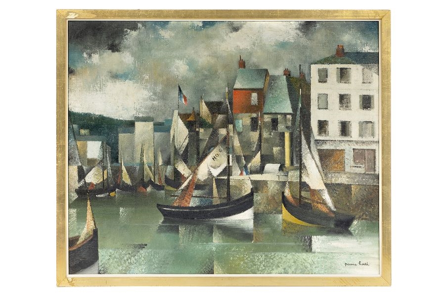 Pierre Hodé | L'entrée du port de Honfleur (Circa 1924) | MutualArt