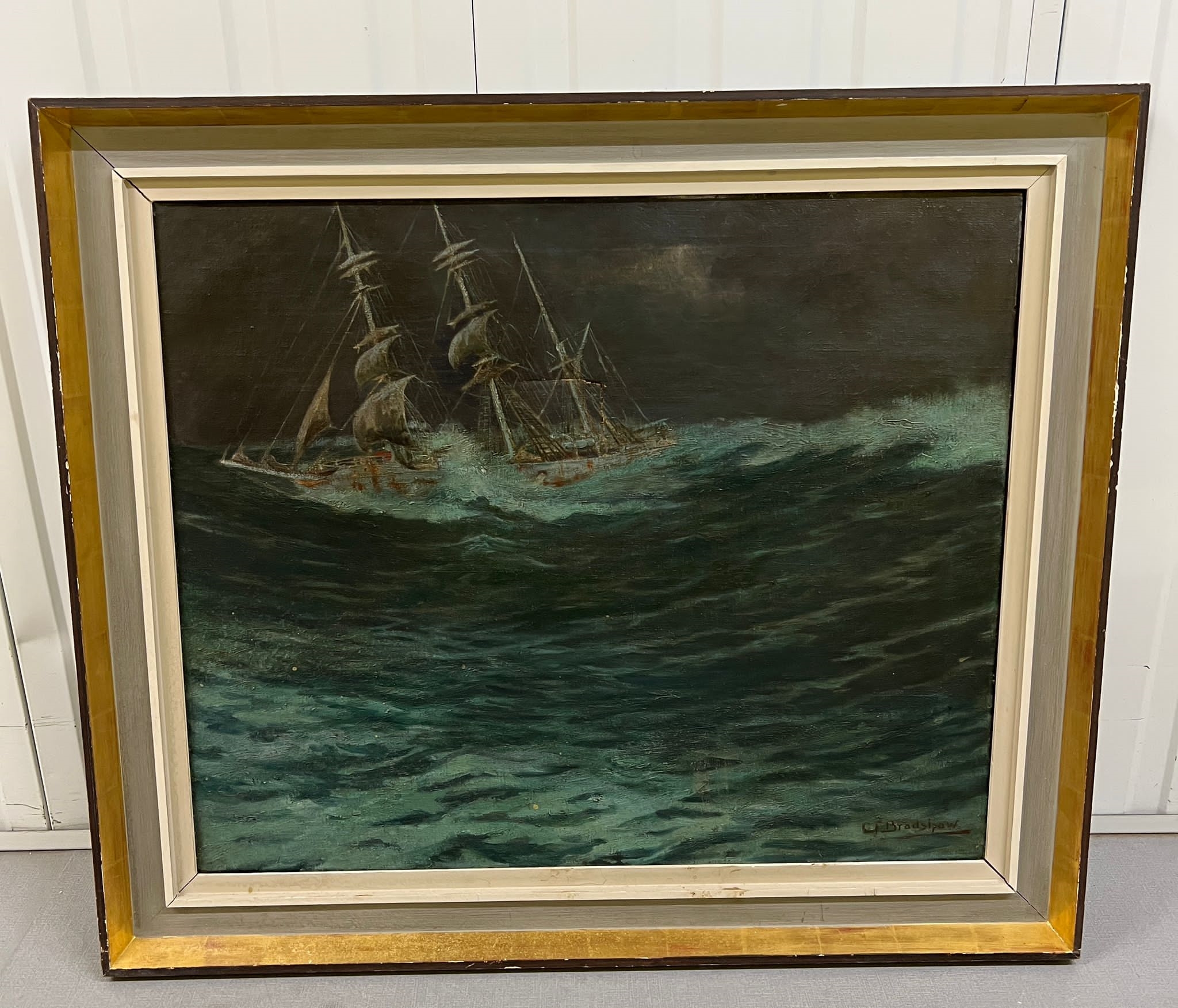George Fagan Bradshaw | Ship on a stormy sea | MutualArt
